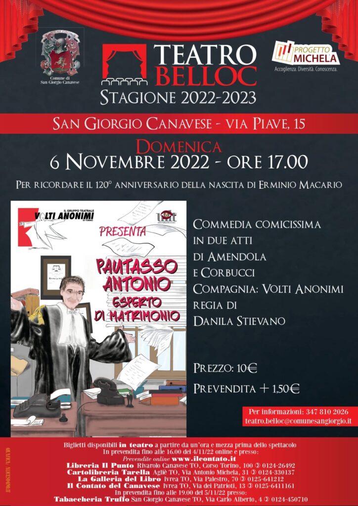 San Giorgio Canavese, domenica al Teatro Belloc c'è 'Pautasso Antonio ...